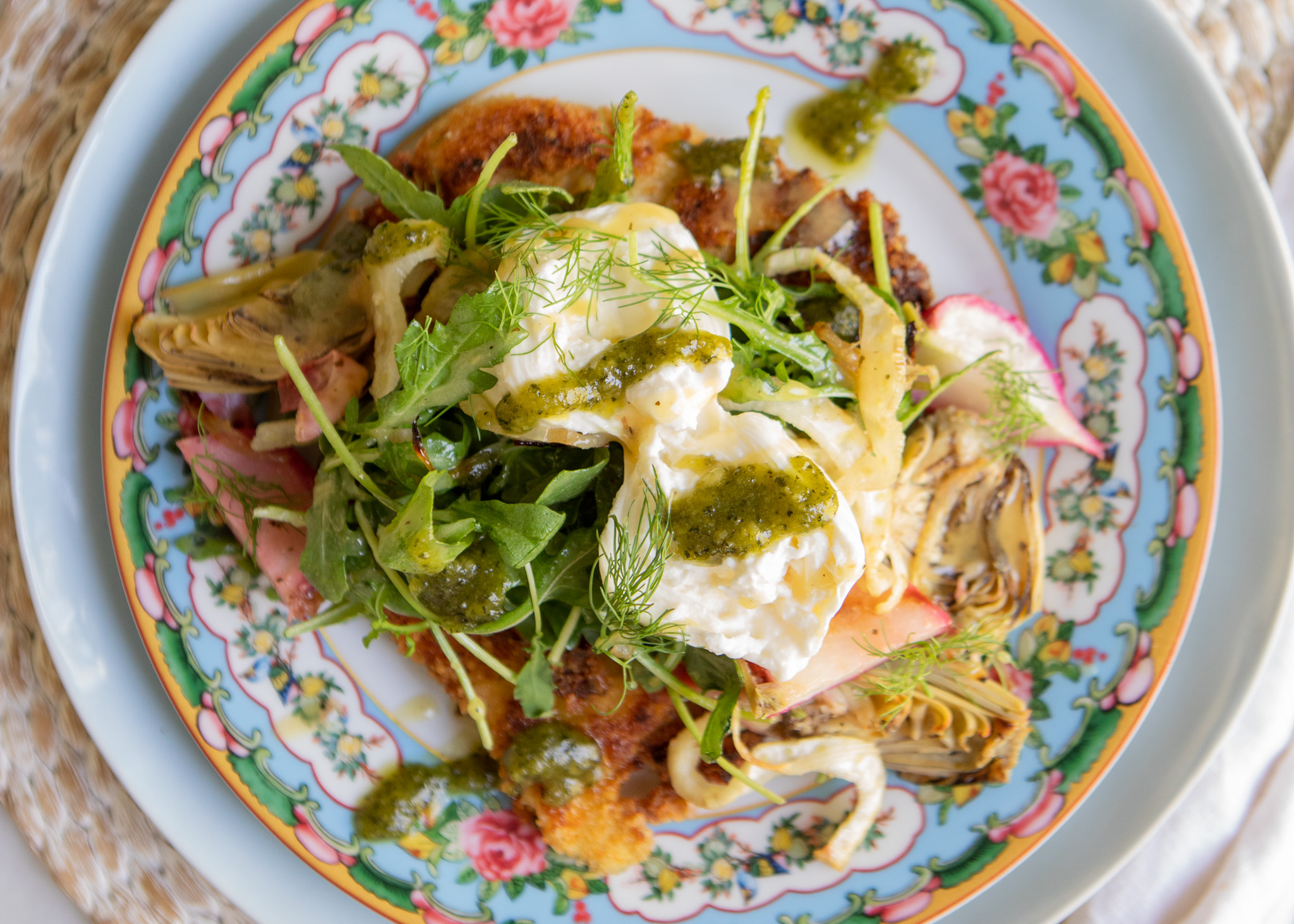 Spring Chicken Milanese with Burrata & Roasted Vegetables - The Toasted ...